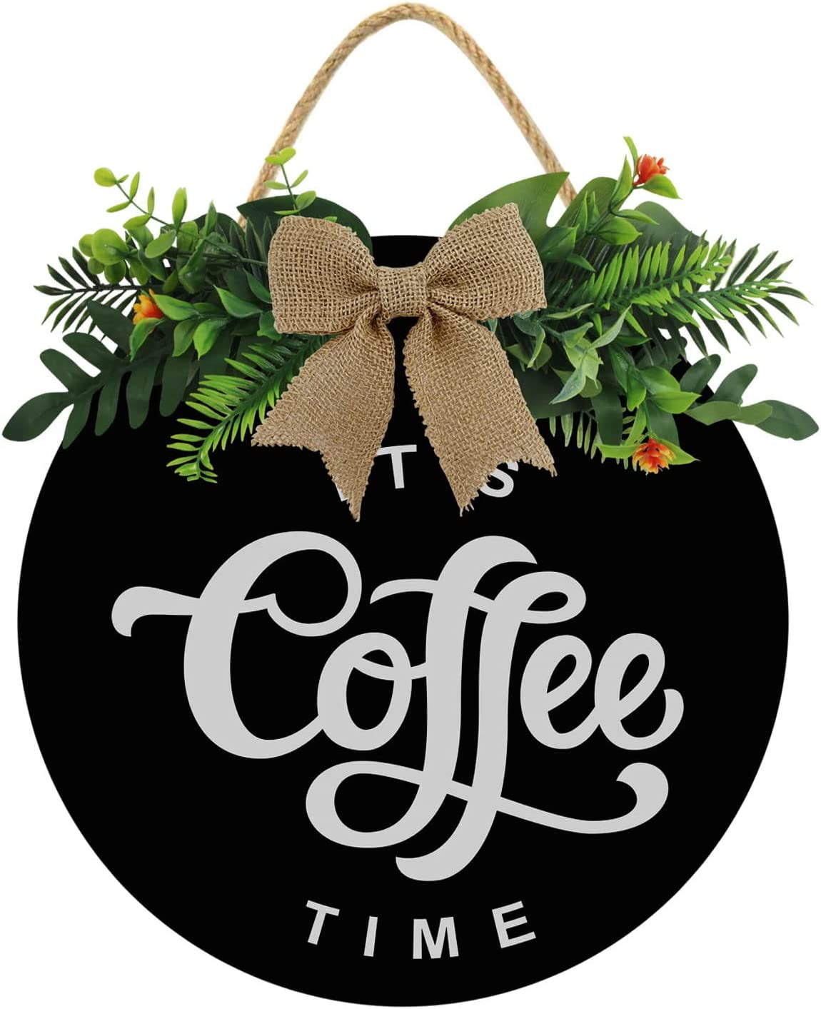 Eveokoki 11" Its Coffee Time Wooden Coffee Sign Decor Wood Hanging Sign ...
