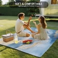 Abstract Marble Texture Outdoor Rug, Blue Golden Cloud Effect Non-Slip ...