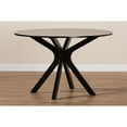 Baxton Studio Kenji 48-Inch Round Wooden Dining Table in Dark Brown ...