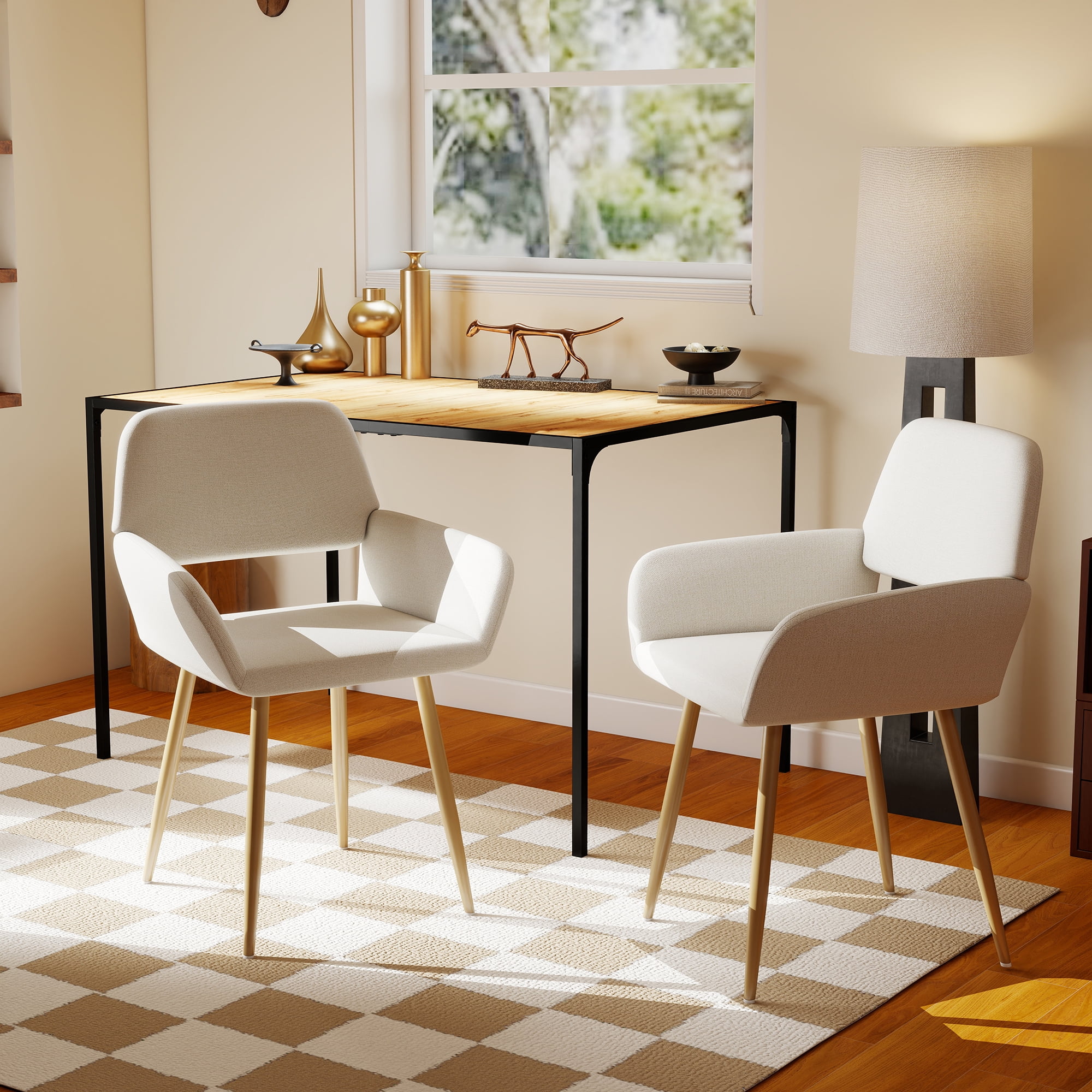 Click here for Homy Casa 2 Pack Upholstered Dining Chairs With Ar... prices