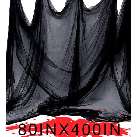 80×400 Inch Super Size Halloween Creepy Spooky Gauze Cloth?? Black ...