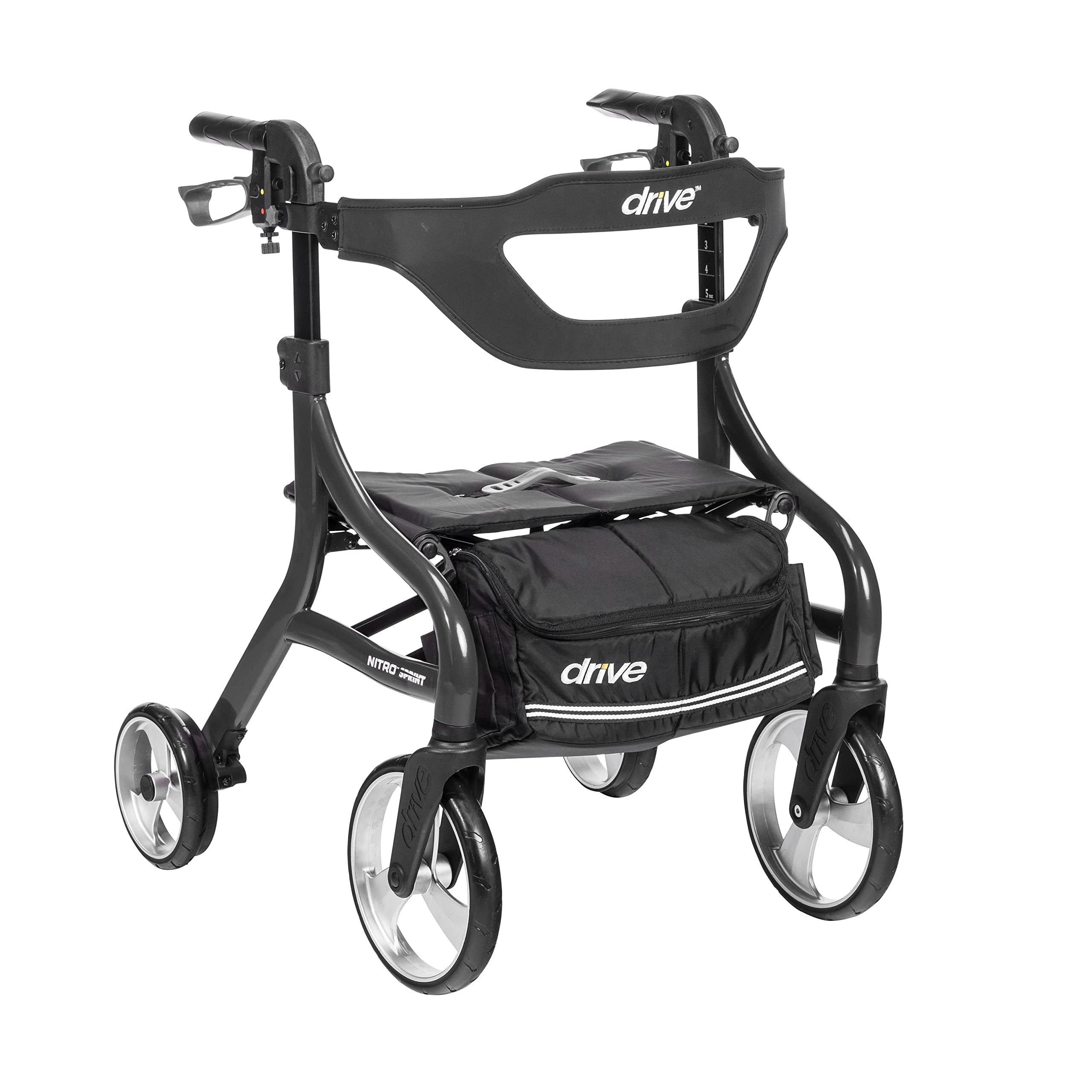 Rollator Walker Drive Medical Nitro Sprint con asiento negro | Walmart ...