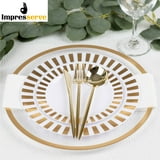 Impresserve 13-inch Disposable Charger Plates Clear Gold Rim for ...