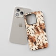 Cow Print For All iPhone Series Tough Phone Case Rustic Cream Brown ...