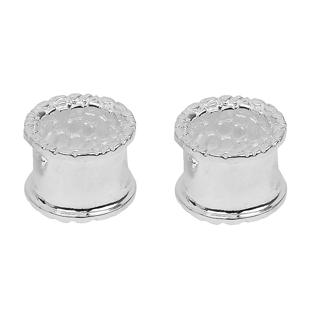 de de oreja de metal simple, tapón acampanado, unisex, 12 mm, plateado ...