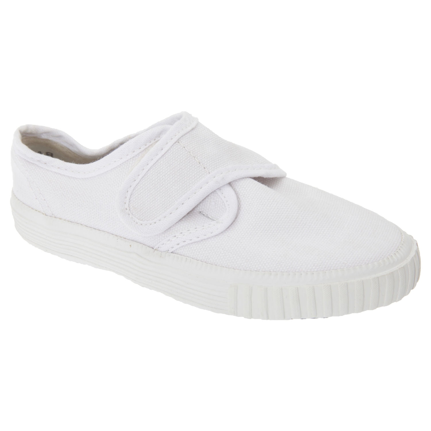 Click here for Dek Kids Junior Touch Fastening White Canvas Plims... prices
