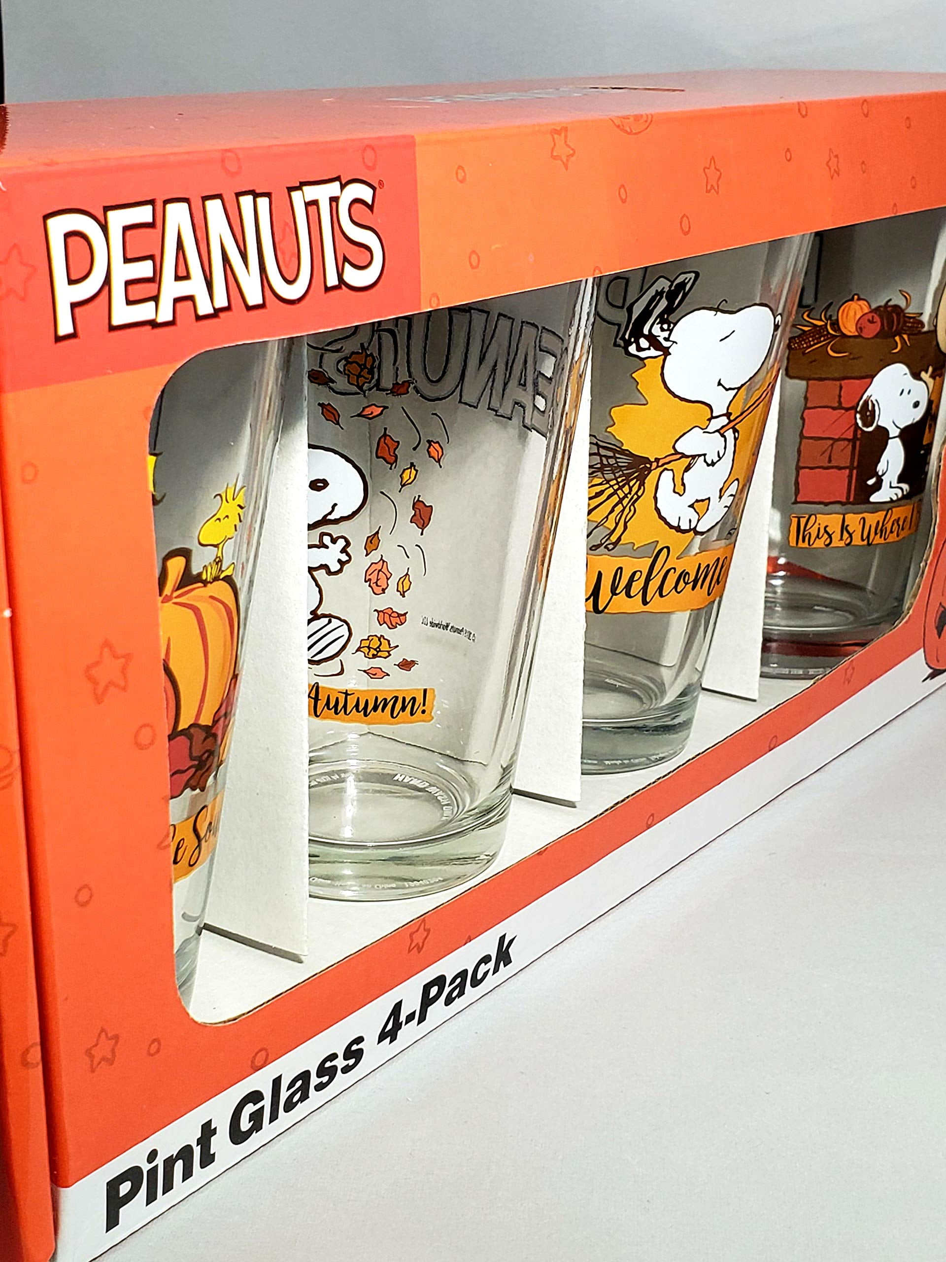 Peanuts Thanksgiving Snoopy & Friends Drinking Glasses Collectors ...