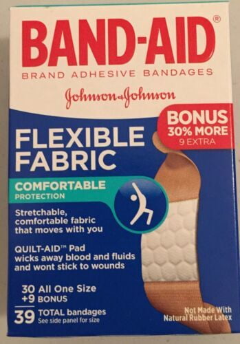 Band-Aid Flexible Fabric Adhesive Bandages Memory Weave, Extra Large ...