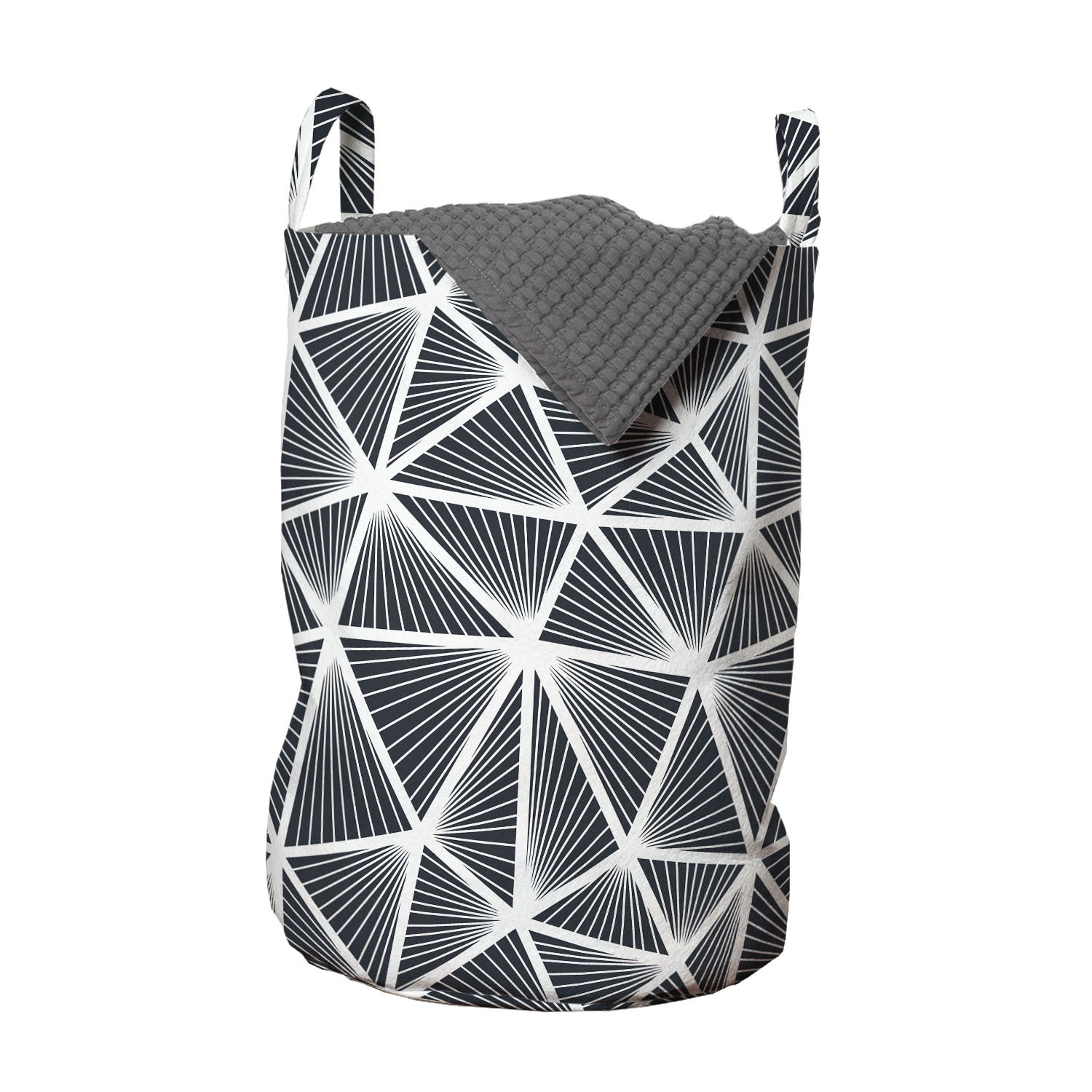 Geometric Laundry Bag, Abstract Polygonal Design Triangular Shapes with ...