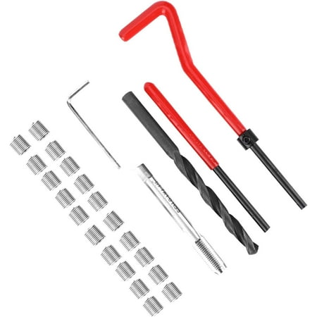 Lepai 25 Pcs M7x1 Thread Repair Kit, Stainless Steel Thread Insert Tool Twisted Drill Wrench ...