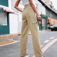 Oalirro Baggy Cargo Pants Women Button High Waist Pants For Women Loose
