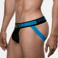 Mizok Mens Jockstraps Underwear Sexy Jock Strap Low Rise Blackandblue