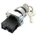 2pcs 2 Position Maintained Selector Key Switch - Self-Lock Switch, 22mm ...