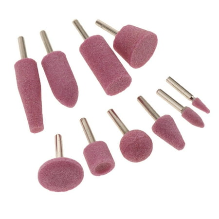10 Pieces Wool Felt Mounted Set, 10 Shaped Grinding Head Buffing Bits ...