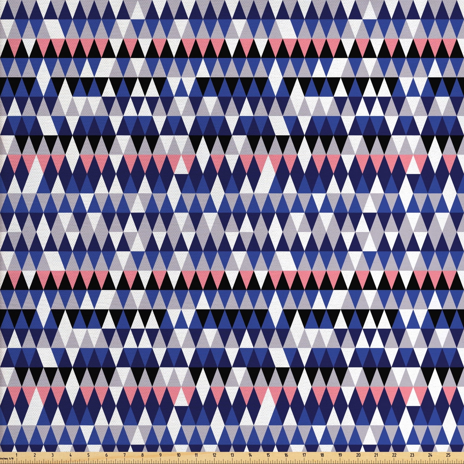 Geometric Upholstery Fabric by the Yard, Triangles Forming Diamond ...