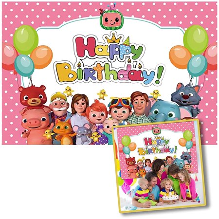 Cartoon Cocomelon Backdrop Lovely Watermelon Colorful Background Theme ...