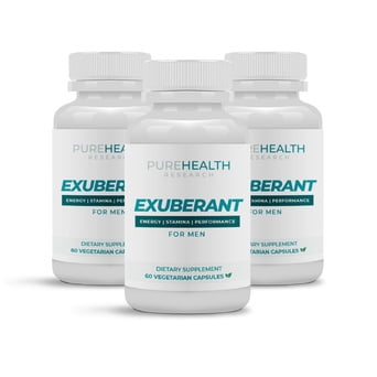 Testosterone Booster Exuberant for Men by PureHealth Research, 3 ...