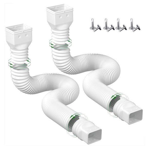 Rain Gutter Downspout Extensions Flexible Drain Pipe Fit Standard Drain ...