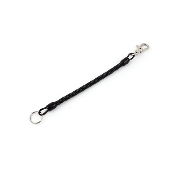 Metal Swivel Lobster Clasp Coiled Lanyard Keyring Key Holder Black 20 ...