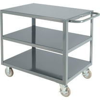 Global Industrial Steel Utility Cart w/2 Tray Shelves, 1200 lb ...