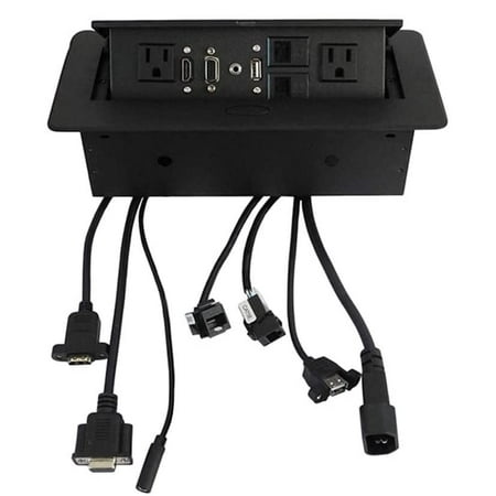 Zeshan Pop up Outlet Desktop connection Box with 2 Independent Power ...