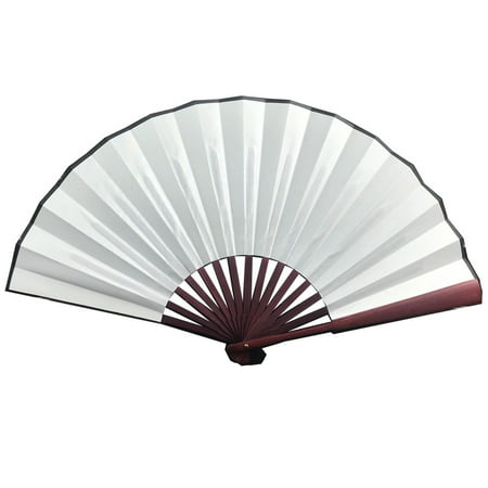 Xizioo Chinese Folding Fan White Hand Fan Bamboo Fan (White) | Walmart ...