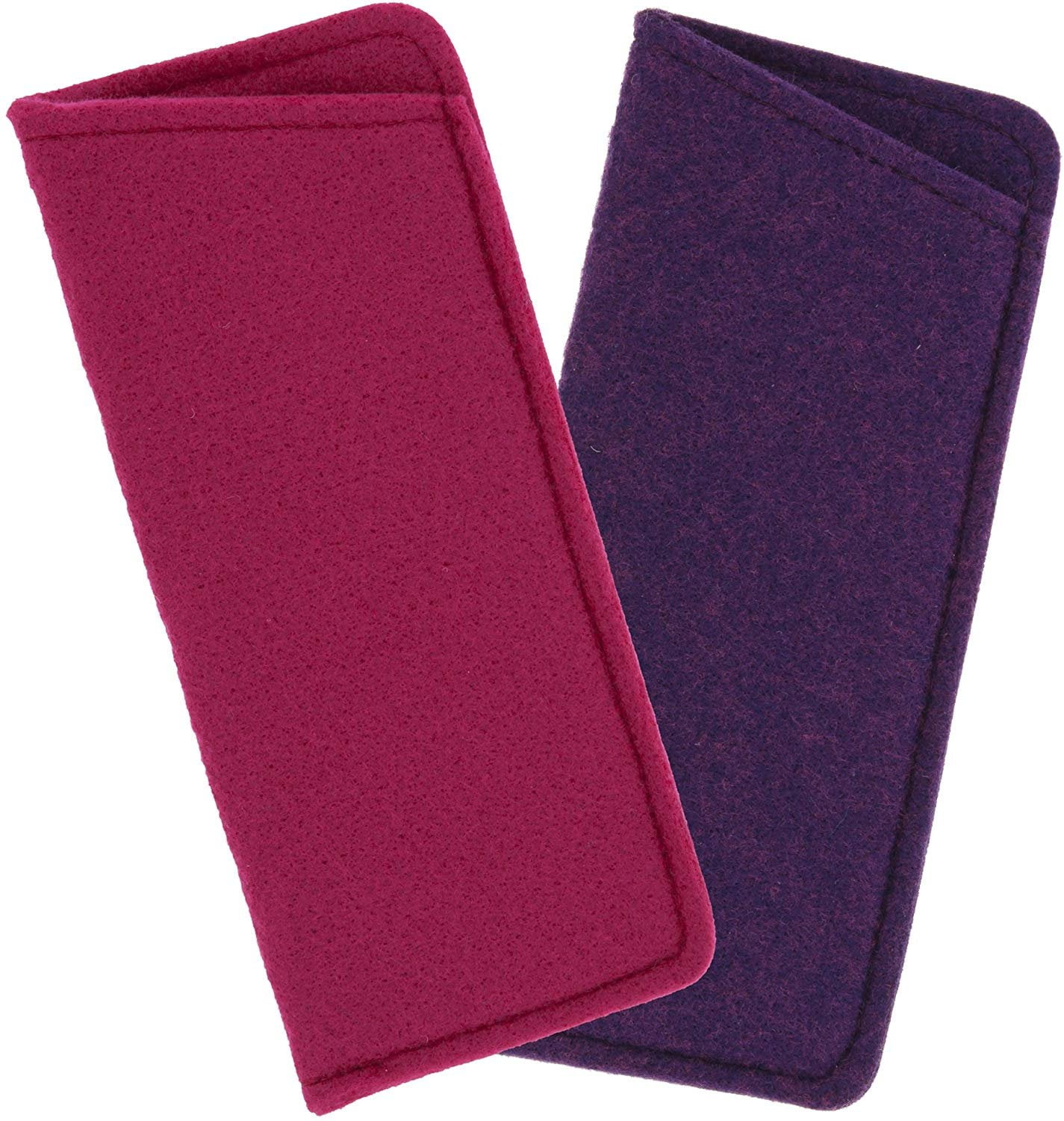 2 Pack Soft Felt Eyeglass Slip Cases, Fits Small To Medium Glasses ...