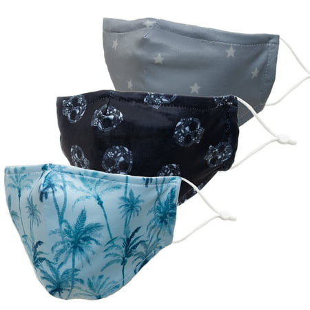 3 Ply Face Mask 3 Pack - Reusable with Pouch for extra filter - Outer ...