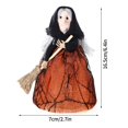 Classic Orange Halloween Witch Broom Figurine Prop, Spooky Haunted ...