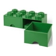 LEGO Plastic Storage Box, Stackable Organizer with 2 Drawers, Dark ...