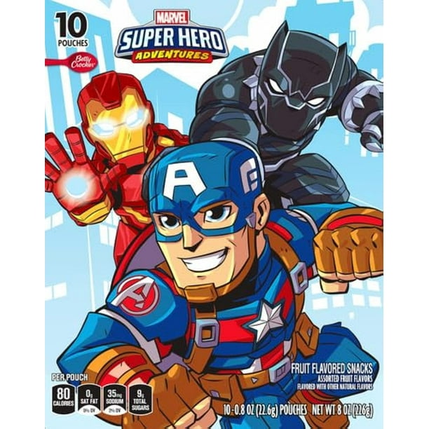Marvel Avengers Fruit Flavored Snacks, Treat Pouches, Gluten Free Snack ...