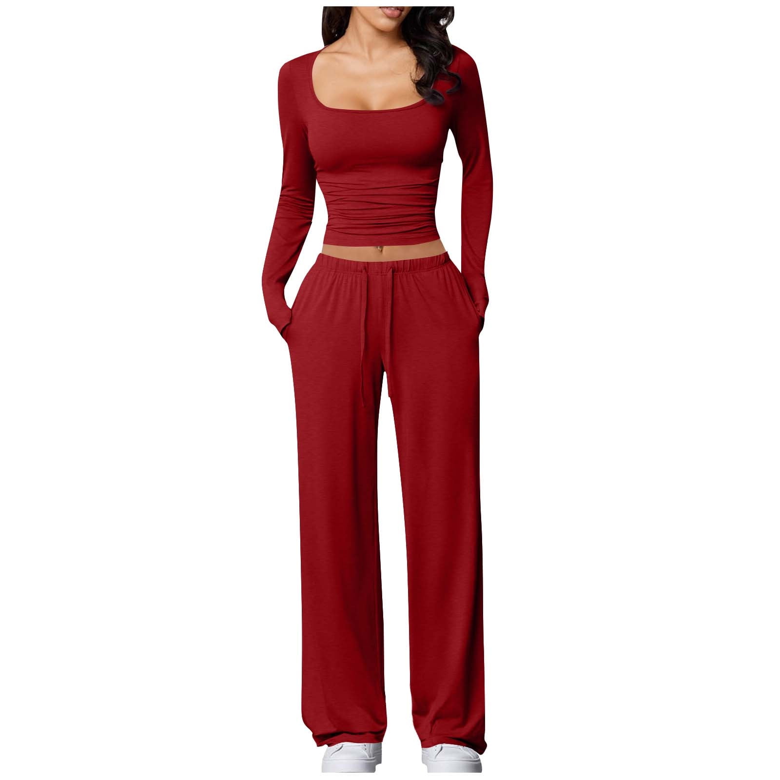 Click here for Besolor Womens 2 Piece Outfits Long Sleeve Slim Sq... prices