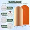 Burnt Orange Striped Arch Backdrop Cover 5x2.1 Ft, Spandex Wedding Arch ...