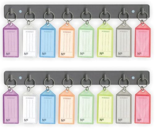 Acrimet Key Tag Rack w/ 8 Keyring Tags (2 Pack) - Walmart.com