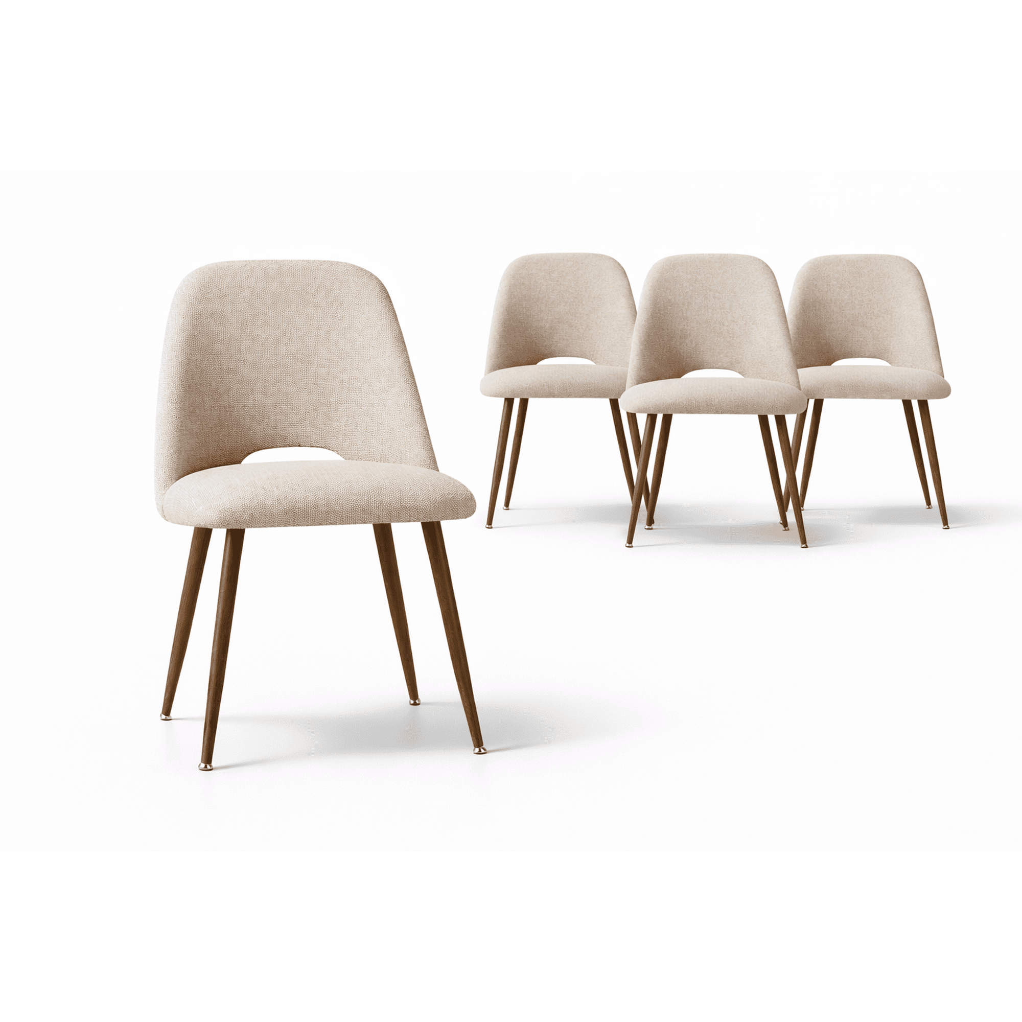 Click here for Kossmai Set Of 4 Mid Century Modern Upholstered Di... prices