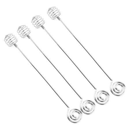 4pcs Stainless Steel Swizzle Sticks Honey Dipper Mixing Spoon Spherical ...