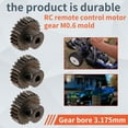 3PCS 3.175mm Shaft Steel Pinion Motor Gear 32DP 48DP 64DP M0.6 for 1/10 ...