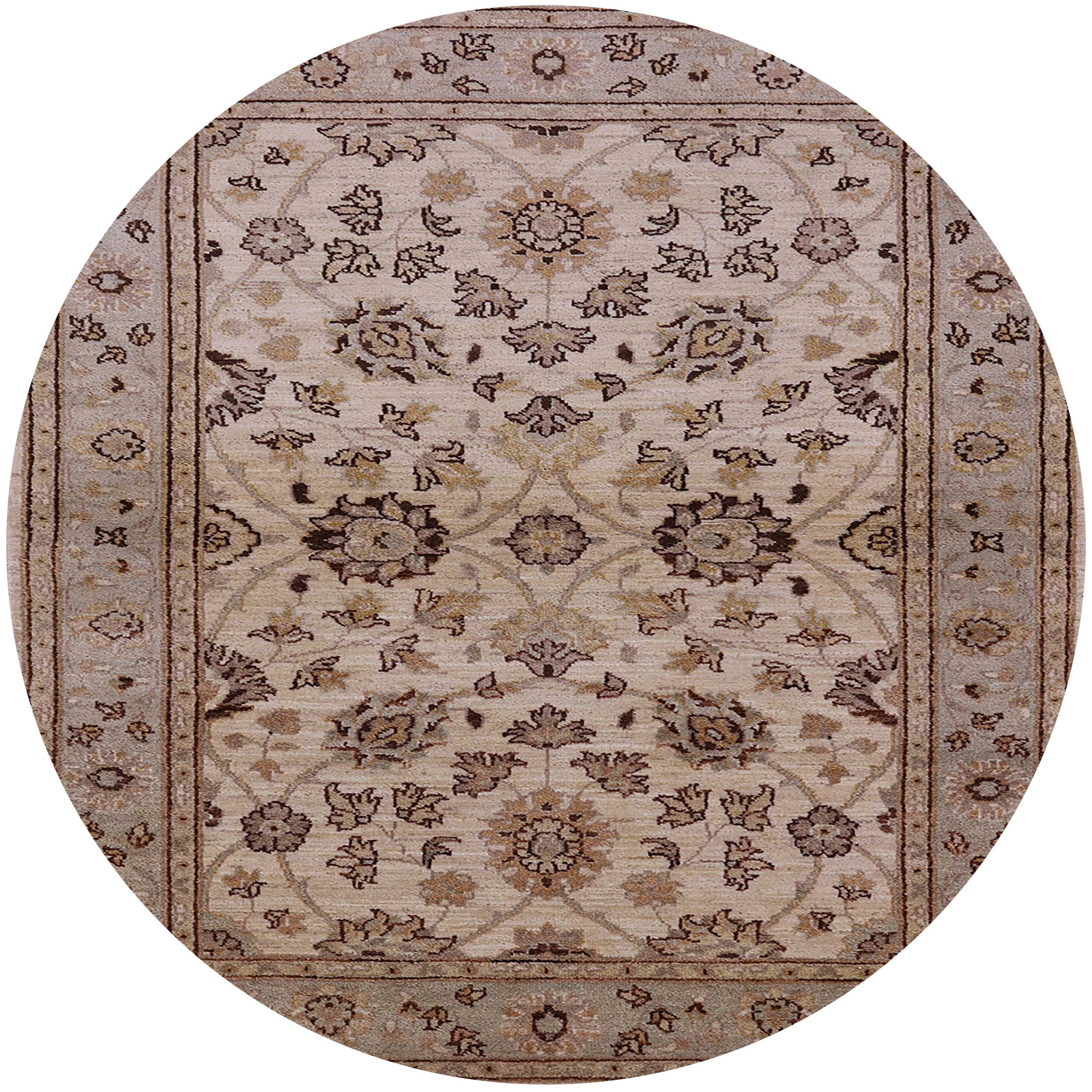 Ahgly Company Indoor Round Mid-Century Modern Chestnut Brown Oriental ...