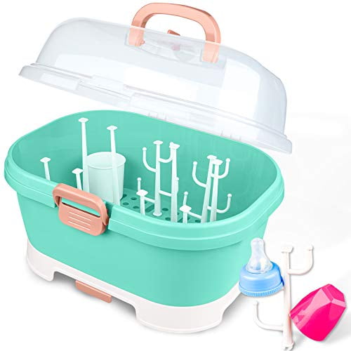NiHome Baby Bottle Storage Drying Rack Portable Nursing Cutlery Box ...