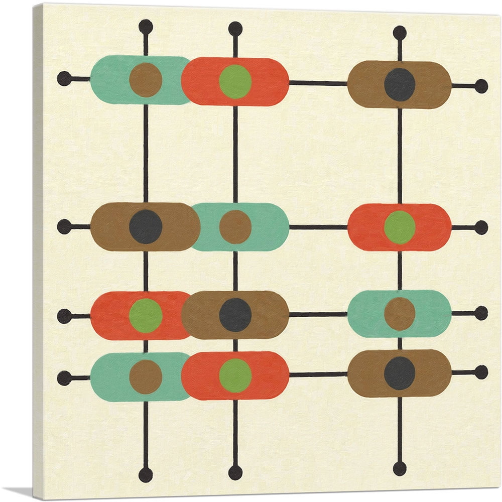 ARTCANVAS Mid-Century Modern Pills on Sliders Canvas Art Print - Size ...