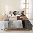 78x90in Quilt Bedding Set, Watercolor Sketch Color Blocks Lightweight ...