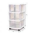 Homz® Plastic Storage Rolling Cart with Three Clear Drawers and Casters ...