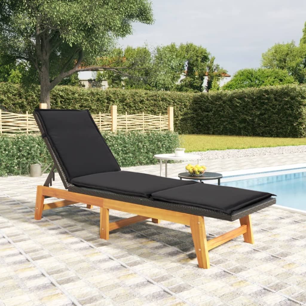 Click here for Vidaxl Sun Lounger With Cushion Poly Rattan & soli... prices