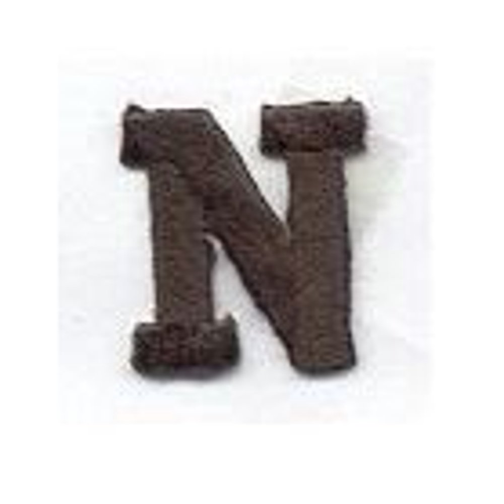 1" Black Letter "N" Iron on Embroidered Patch - Walmart.com - Walmart.com
