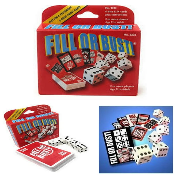 Fill or Bust Great Card and Dice Game - Toy - Family Fun For All Ages ...