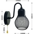 Vintage Wall Sconce Black Metal Wall Light with Pull Chain Switch 2 ...