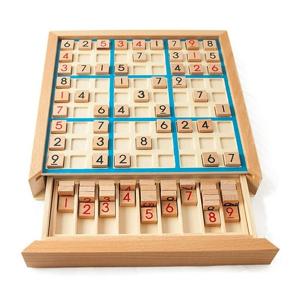 Wooden Sudoku Puzzle Board Wood Sudoku Game Set With Drawer Math Brain ...