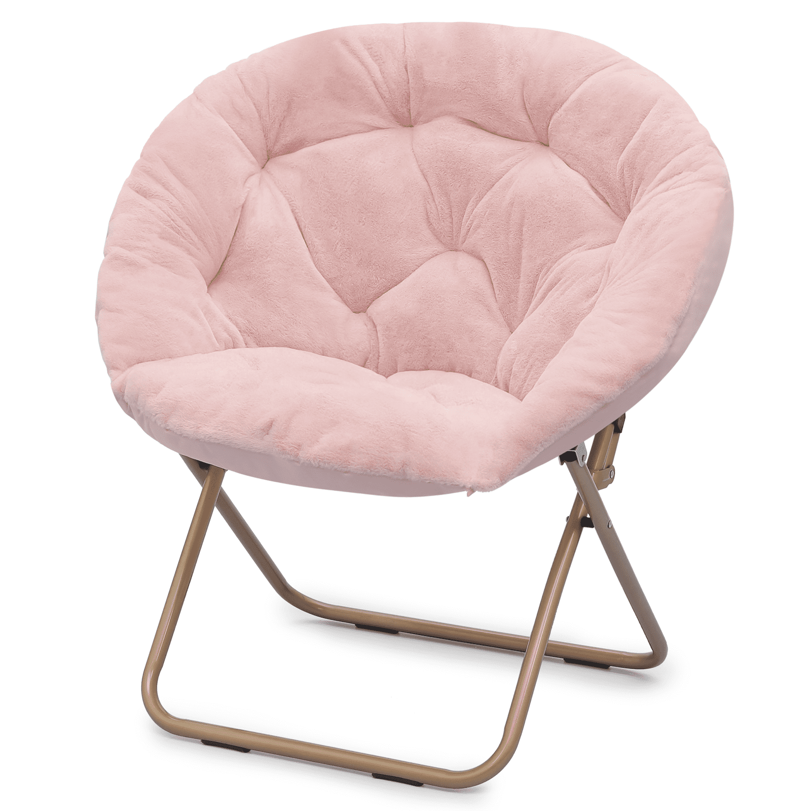 Magshion 33" Folding Soft Faux Fur Saucer Chair, Collapsible Cozy Moon ...