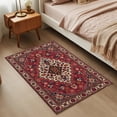 Doormat Bathroom Rugs 24x35in, Ethnic Red Vintage Floral Pattern Non ...