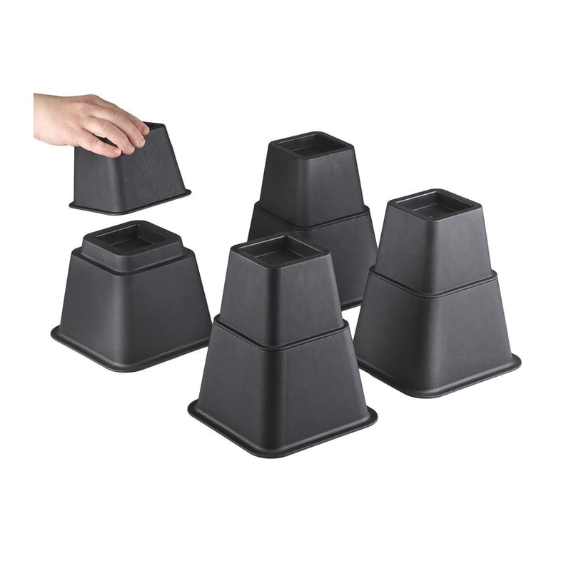 4 inch Furniture Risers, 4 Pack PP Material Bed Lifts, Lifts Up to ...